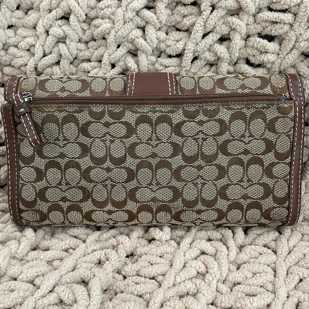 Authentic Coach Trifold Buckle Checkbook Wallet - Gem